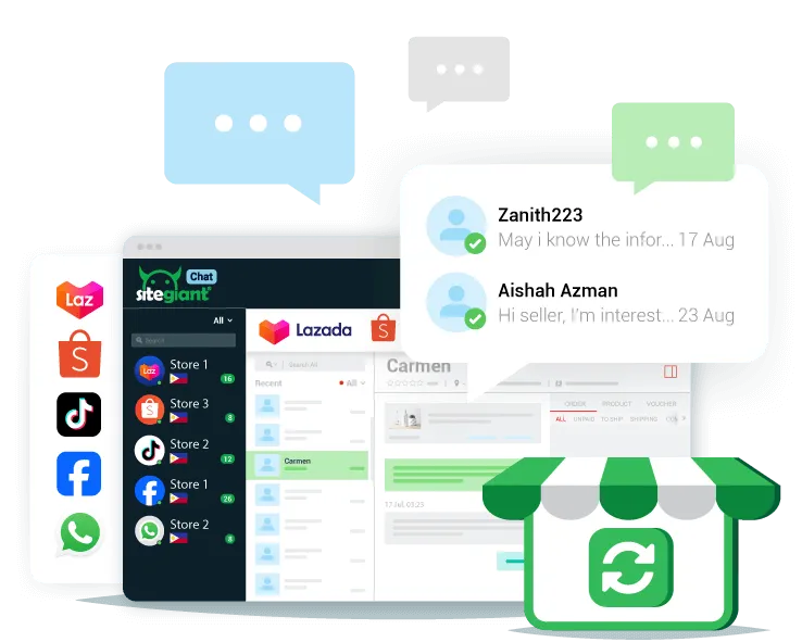 SiteGiant MultiChat | Manage multiple chats all through one platform